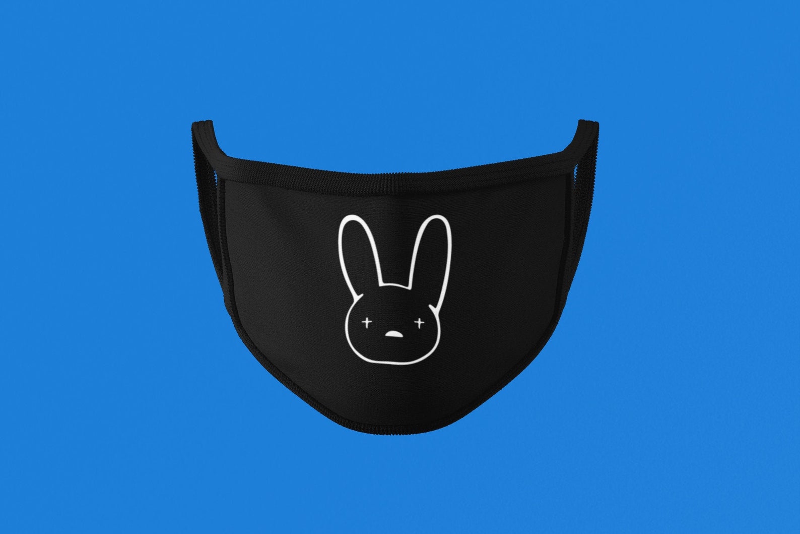 Bad Bunny Face Mask USA Made Face Mask Black Face Mask - Etsy