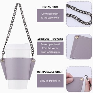 Coffee Purse Sleeve, Tea Purse Sleeve, Leather Cupholder Purse & Chain ...