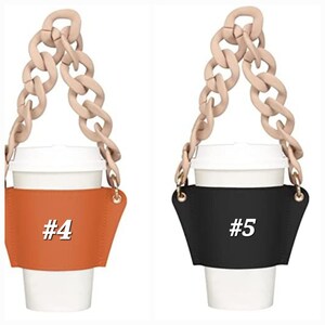 Coffee Purse Sleeve, Tea Purse Sleeve, Leather Cupholder Purse & Chain ...