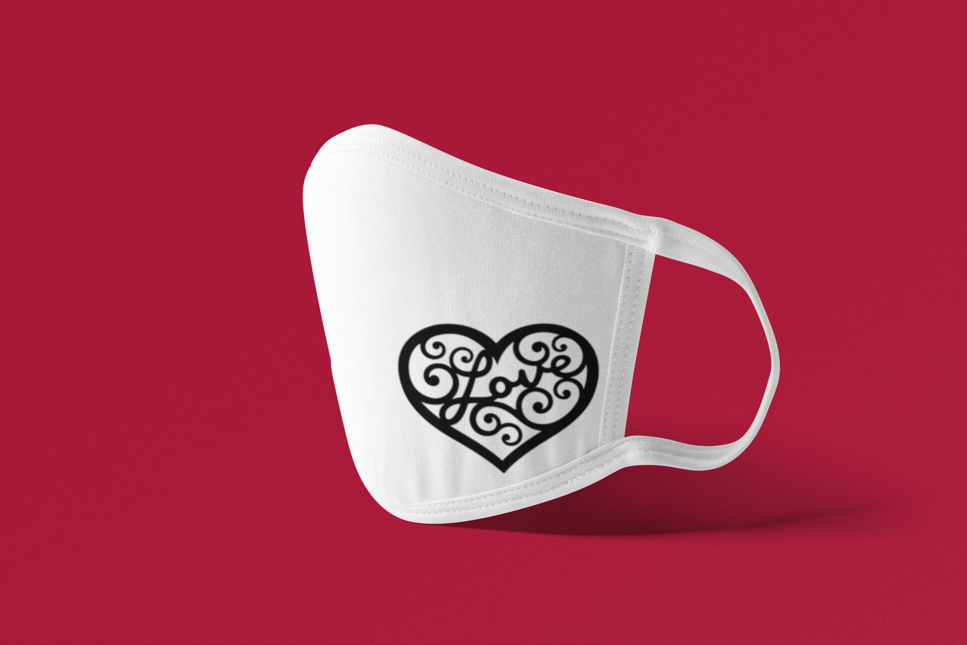 Vine Heart Love Face Mask, Love Heart Face Mask, Reversible Breathable ...