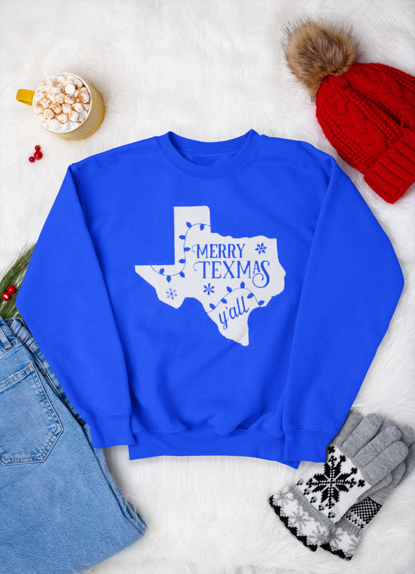Merry Texmas Y'all Sweatshirt Texas Christmas Sweater - Etsy