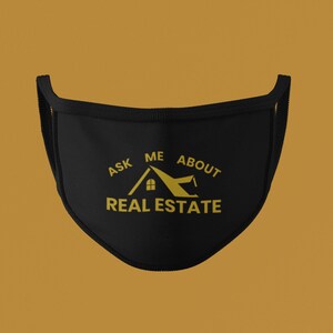 Ask Me About Real Estate Face Mask, Real Estate Agent Face Mask ...