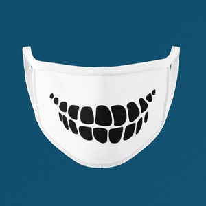 Teeth Face Mask, Washable Face Mask, Funny Mouth Face Mask, Funny Face ...