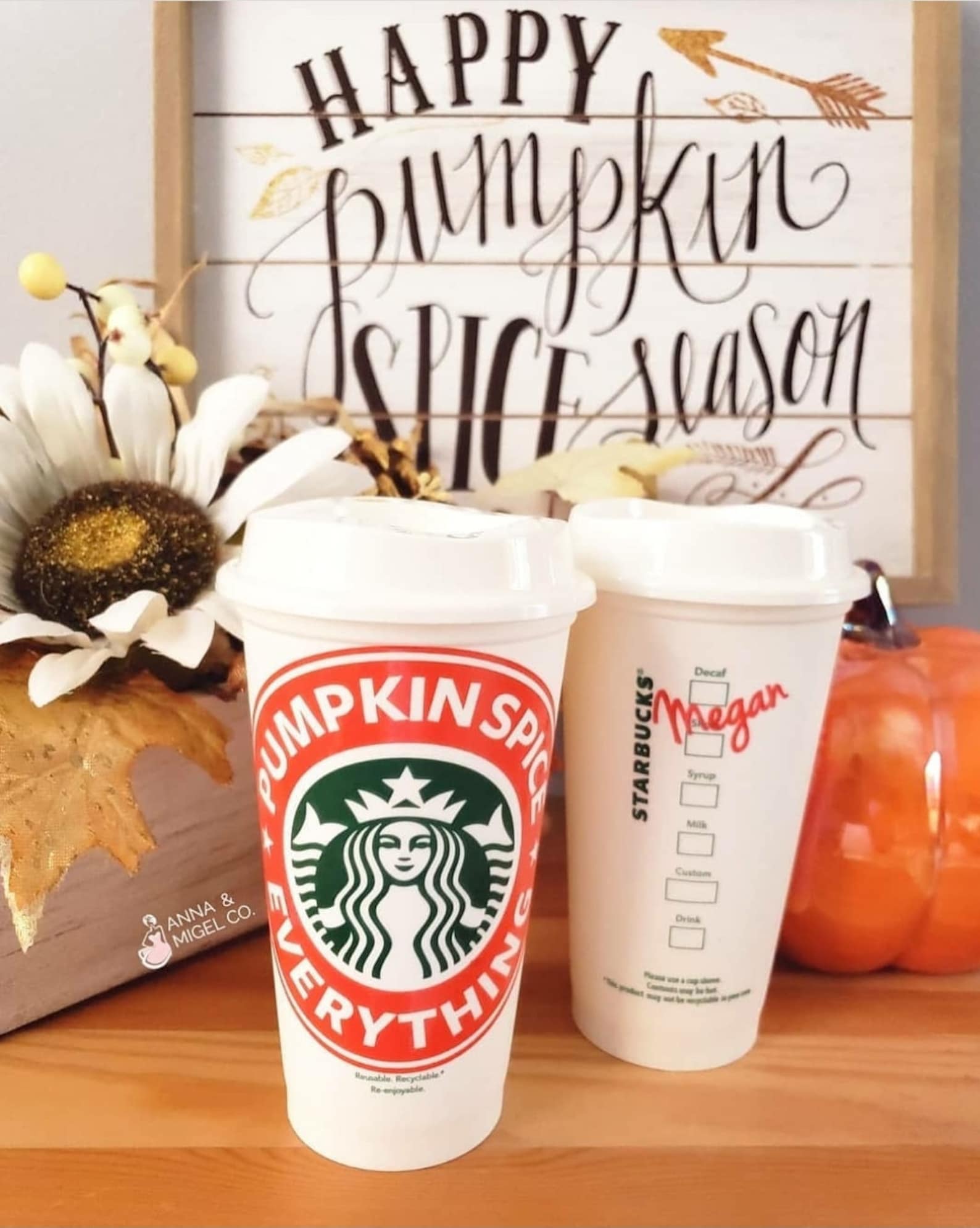 STARBUCKS COFFEE CUPS Pumpkin Spice Everything Pumpkin Spice | Etsy