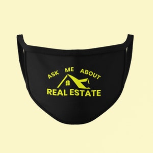Ask Me About Real Estate Face Mask, Real Estate Agent Face Mask ...