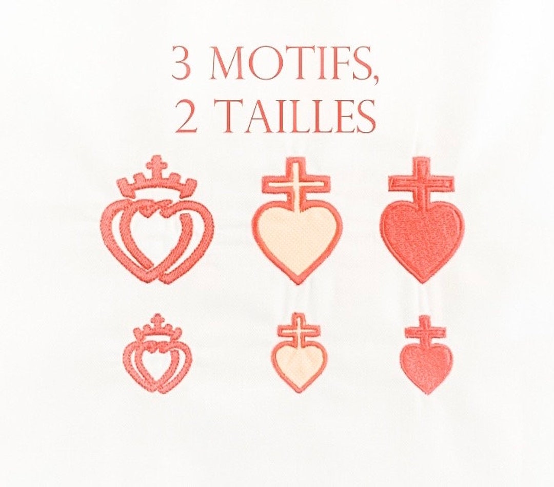 Embroidery Designs for Intertwined Vendée Heart and Sacred Heart ...