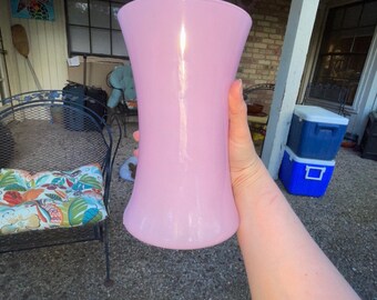 Large Pink Glass Vase - Etsy