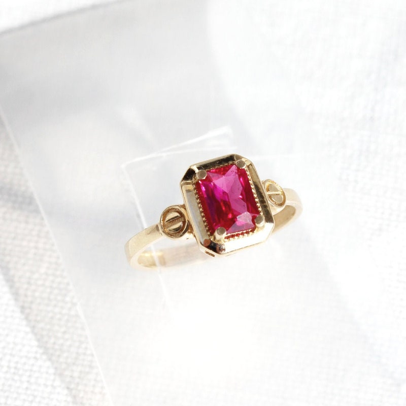 Small Ruby Ring - Etsy