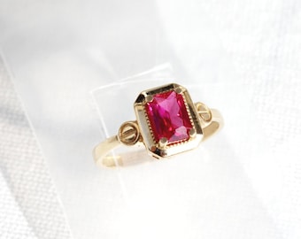 Faux Ruby Ring - Etsy
