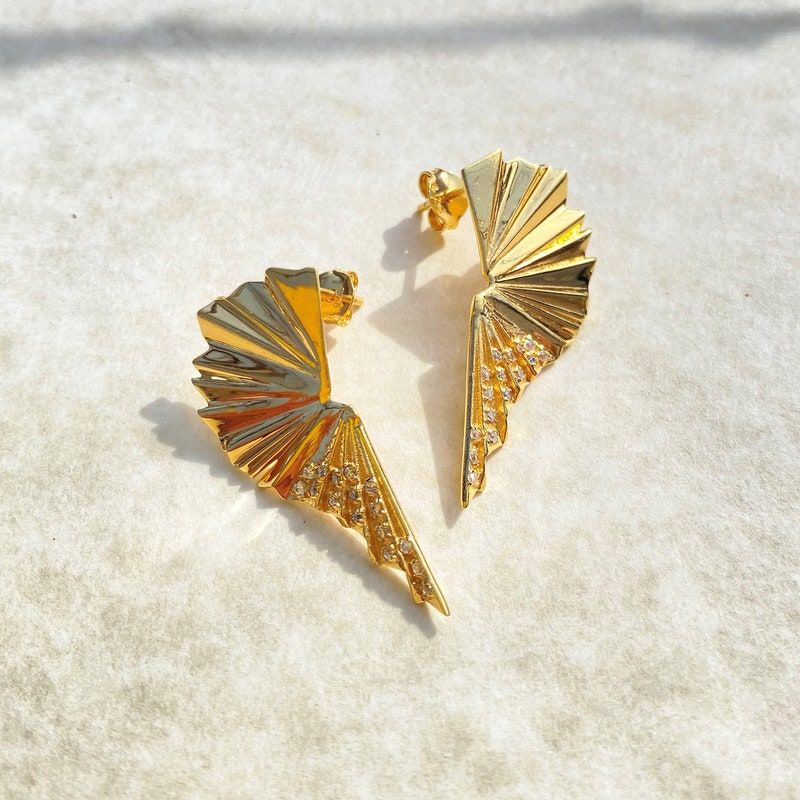 Fan Earrings - Etsy