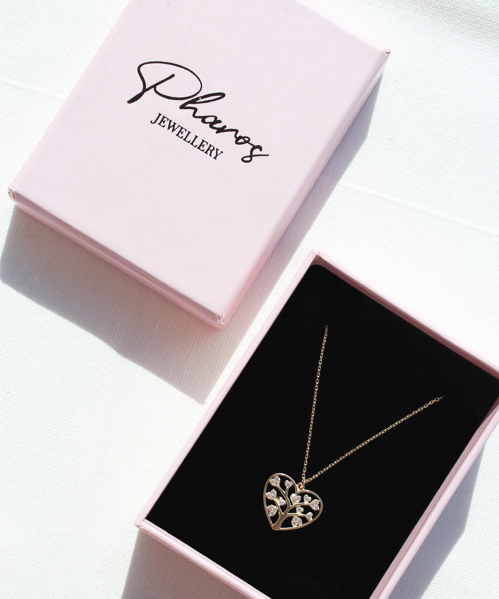 8K Solid Gold Heart Tree of Life Necklace: Family Tree & Love Pendant ...