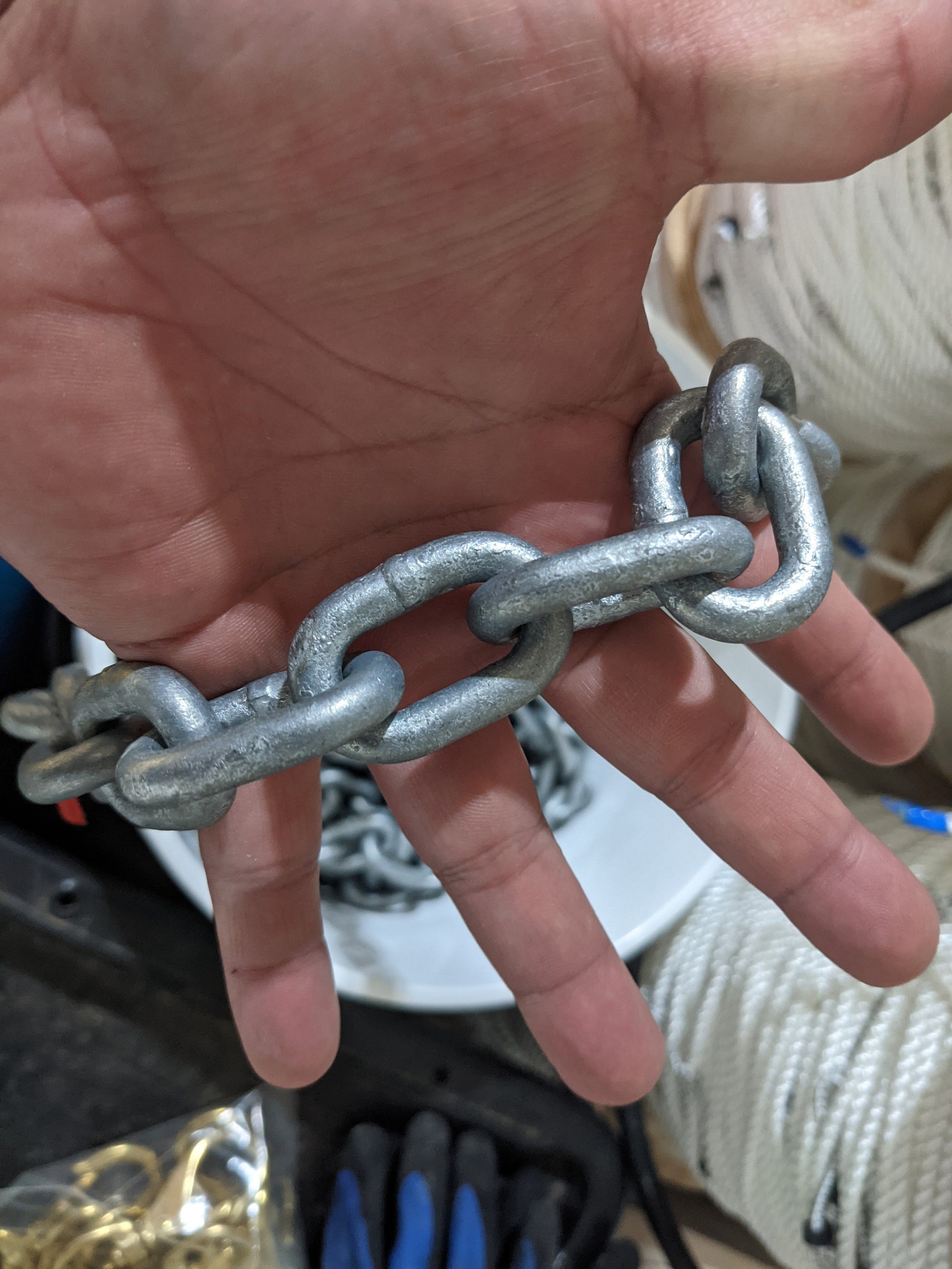 1/4 Hot Dipped Galvanized Chain 9 feet GR30 1300 | Etsy