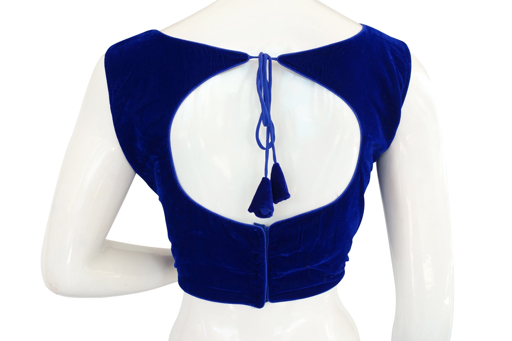 Royal Blue Designer Velvet Readymade Blouse With Back Open and - Etsy