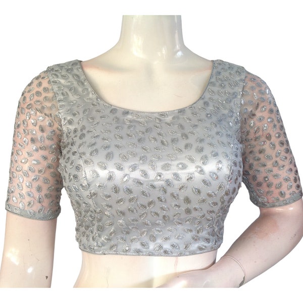 Silver Saree Blouse - Etsy