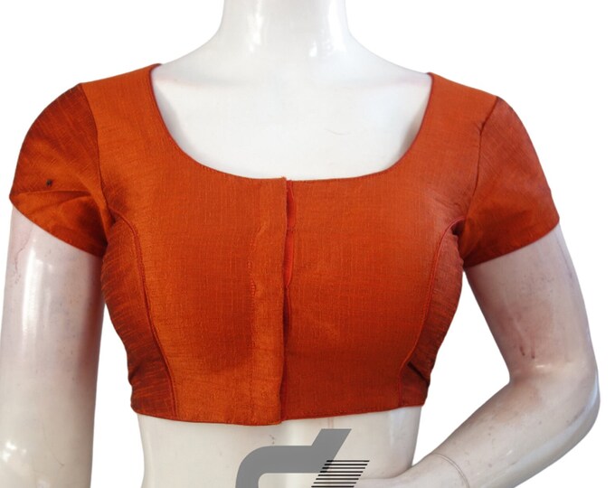 Terracotta Saree Blouse,ready Made Silk Saree Blouse, Plus Size Saree ...