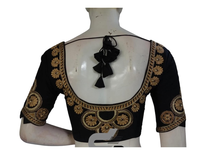 Embroidered Designer Readymade Saree Blouse - Multi-color Floral ...