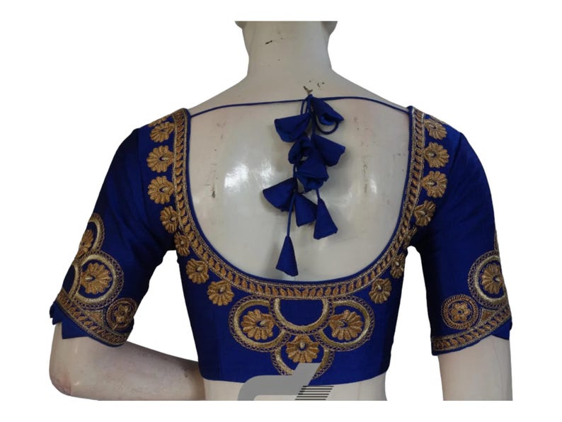 Embroidered Designer Readymade Saree Blouse - Multi-color Floral ...