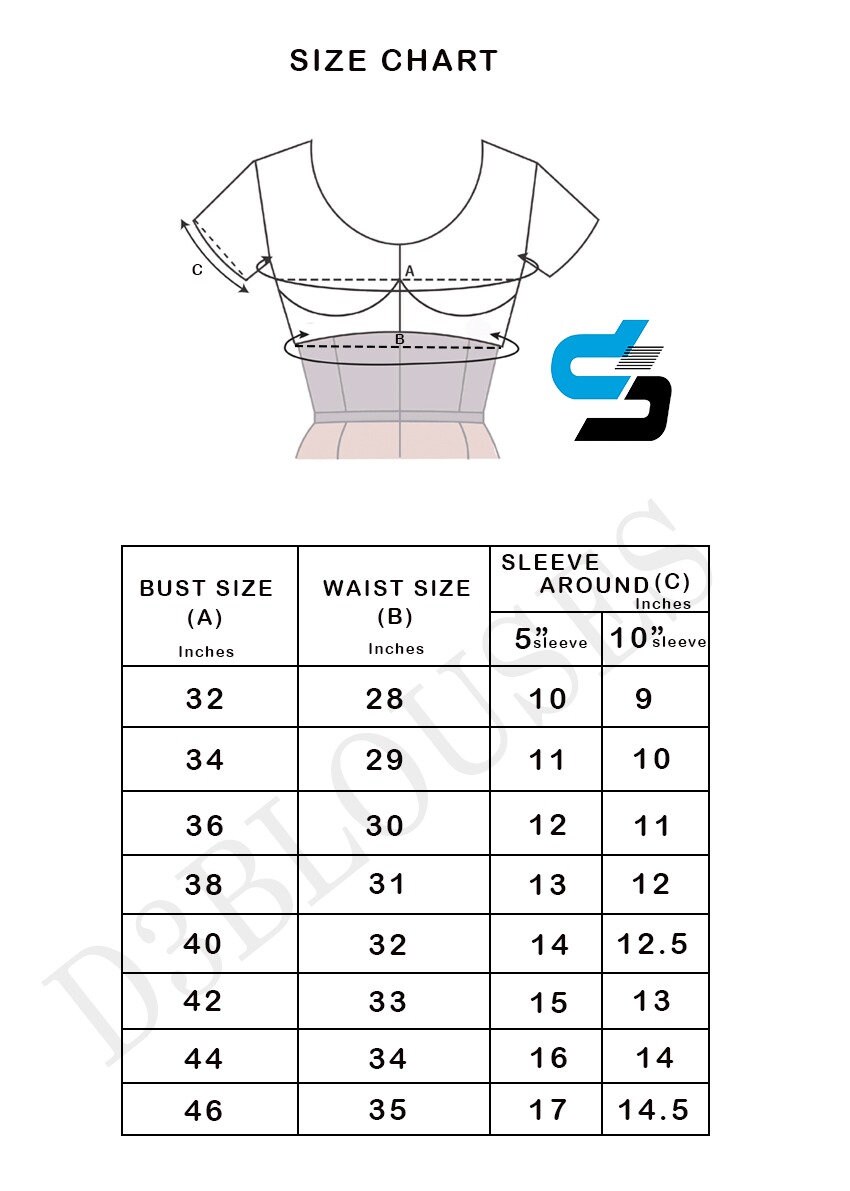 Sari Blouse Measurements