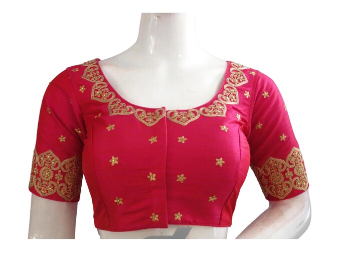 Indian Luxury: Machine Embroidered Saree Blouses | USA - Etsy