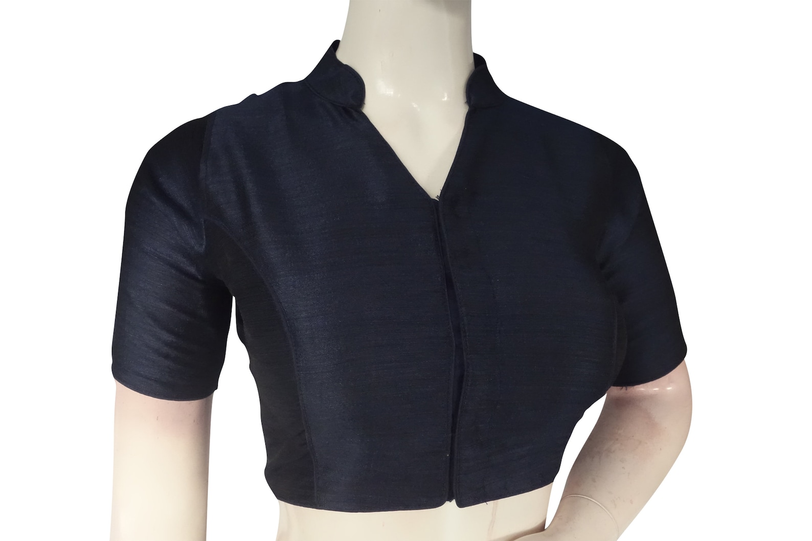 Semi Silk Saree Blouse: Readymade Indian Choli Top, Collar Neck - Etsy