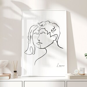 Couples Line Art Man and Woman Line Art French Art Gallery - Etsy
