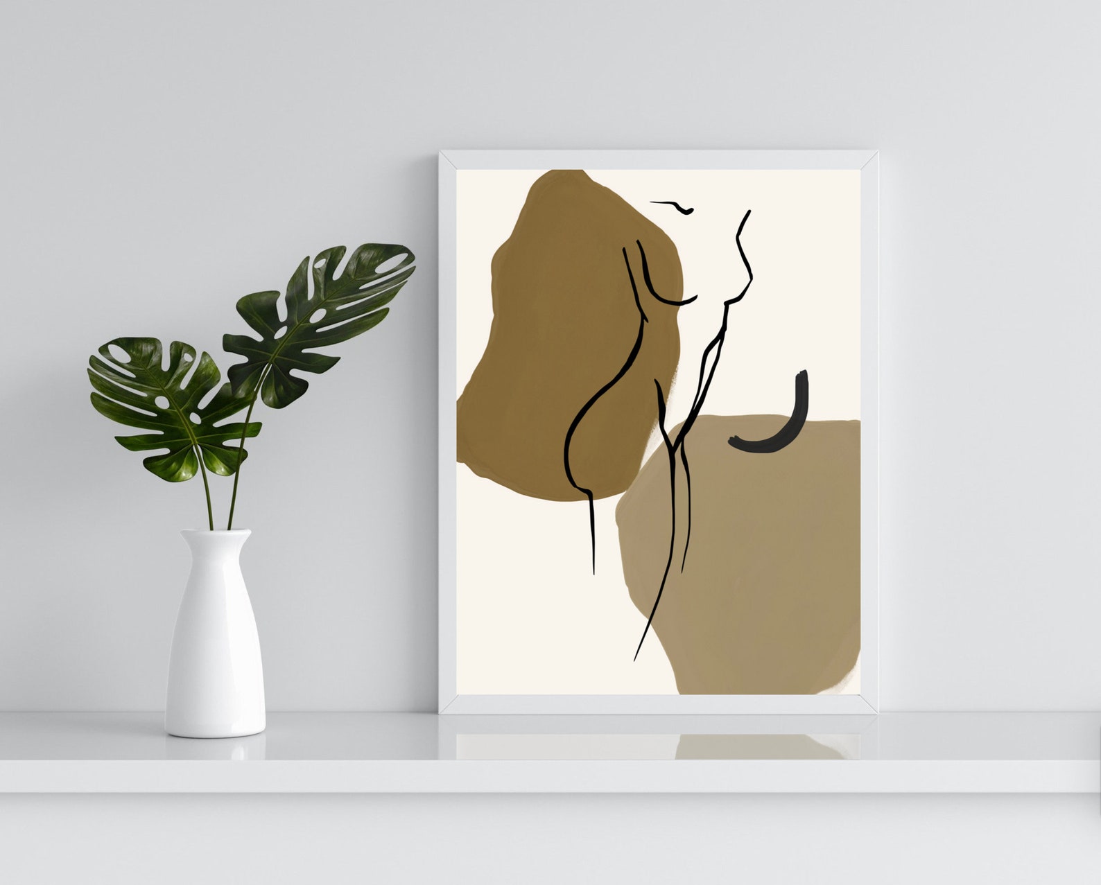 Set of 2 Women Line Art Silhouette of a Woman Minimal - Etsy