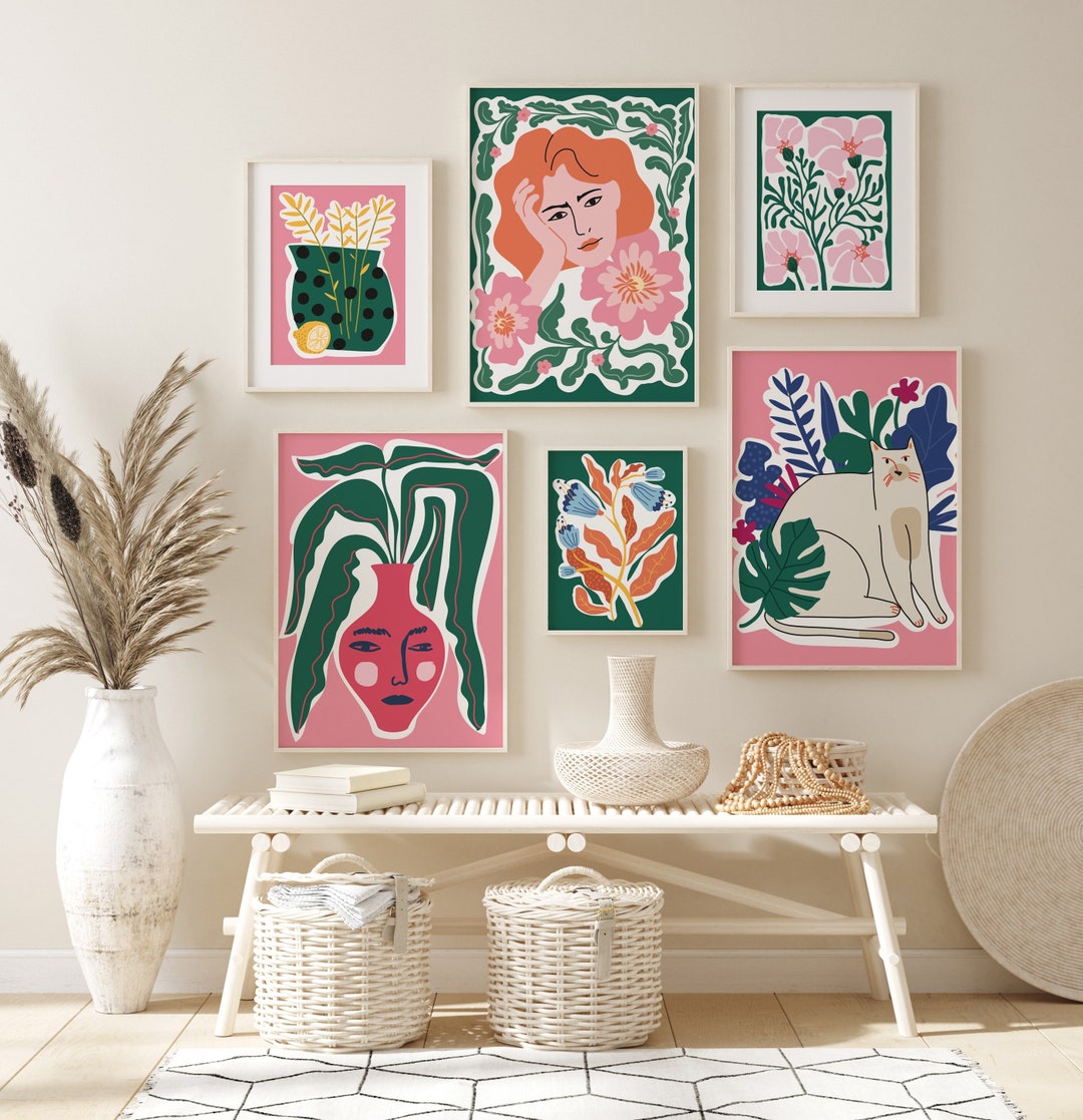 Set of 6 Aesthetic Nature Prints, Monstera Plant Art, Still Life Poster ...