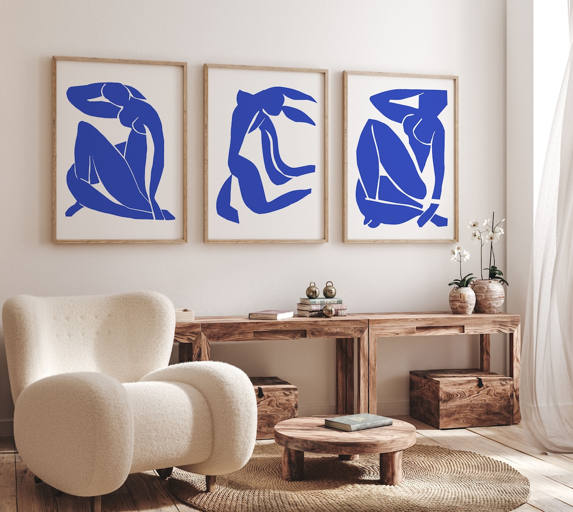 Set of 3 Matisse Print Matisse Blue Woman Poster Papiers - Etsy