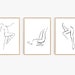 Set of 3 Female Form Prints Single Line Art Silhouette of a - Etsy