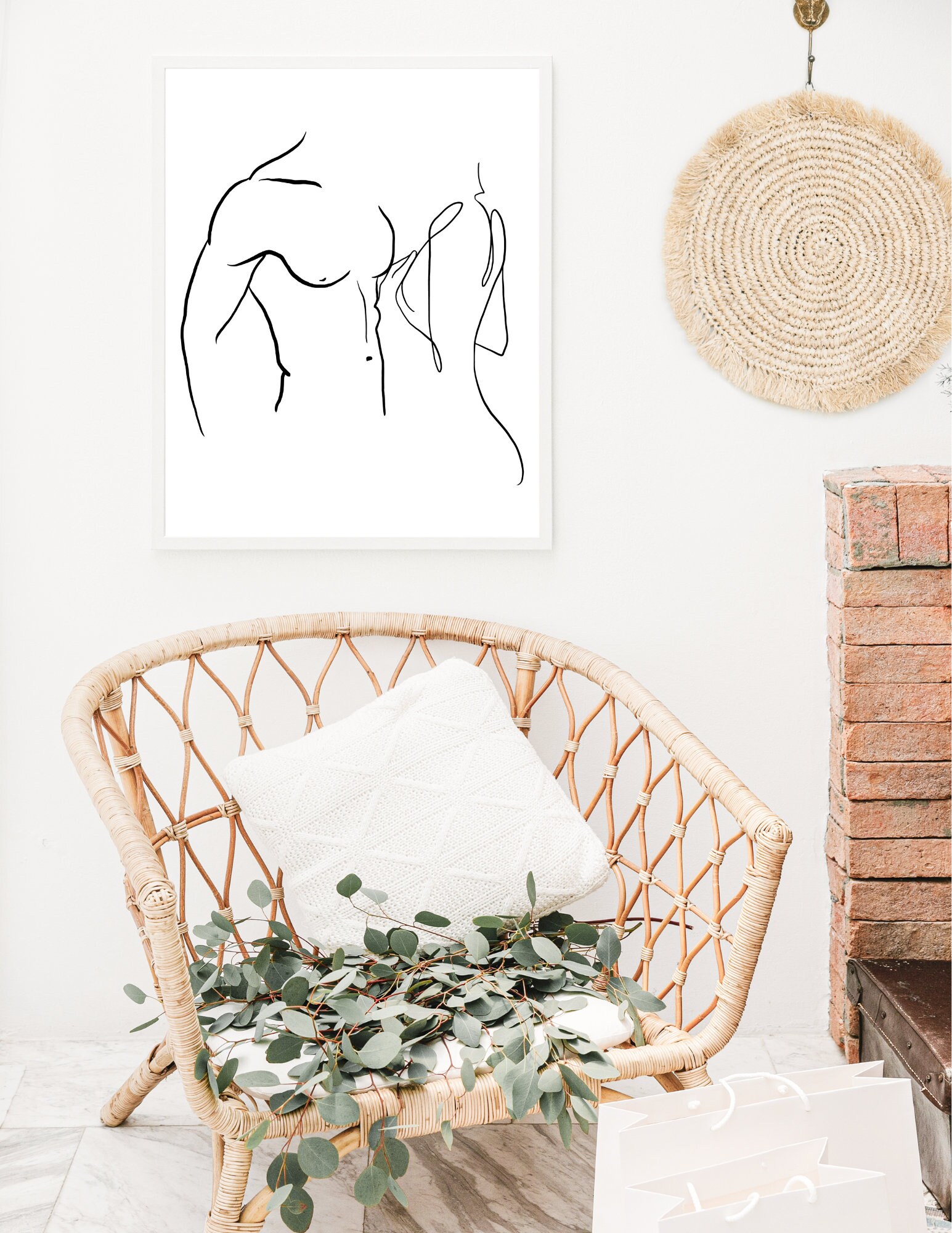 Couples Line Art Silhouette Outline Print Intimate Wall Art - Etsy