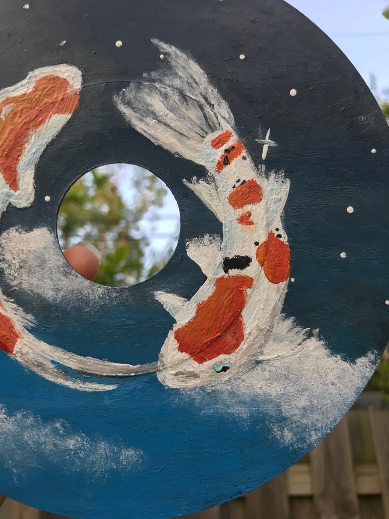 Koi Fish Vinyl Record Hand-painted/ Alt Bedroom Decor - Etsy