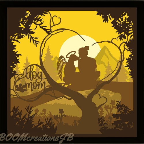 Layered Dog Shadow Box Svg Files for Cricut Dog Memorial - Etsy