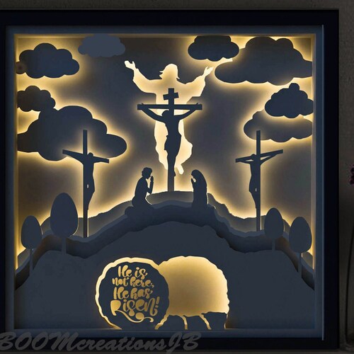 Jesus Christmas 3D Shadow Box Template Jesus Christ Paper Cut - Etsy