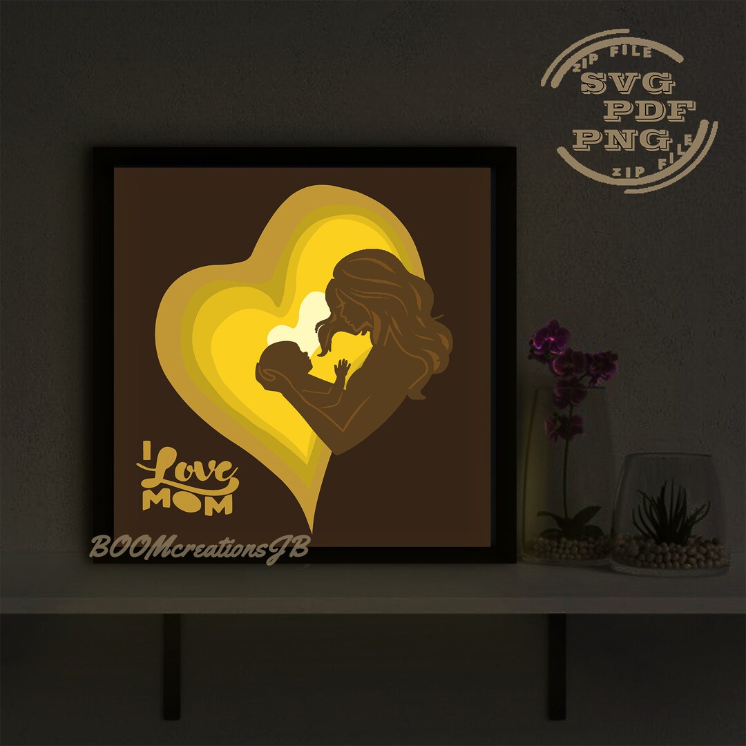 I Love Mom Shadow Box - Etsy