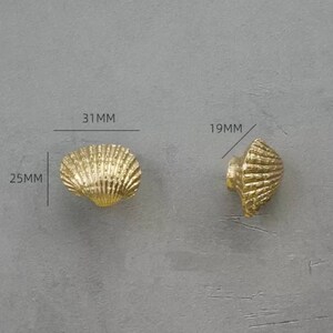Solid Brass Realistic Sea Shell Drawer Handle/gold Clam Shell Cabinet ...