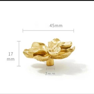 Beautiful Gold Brass Camelia Flower Cabinet Handle/brass Flower Shaped Drawer Pull/gold Brass ...