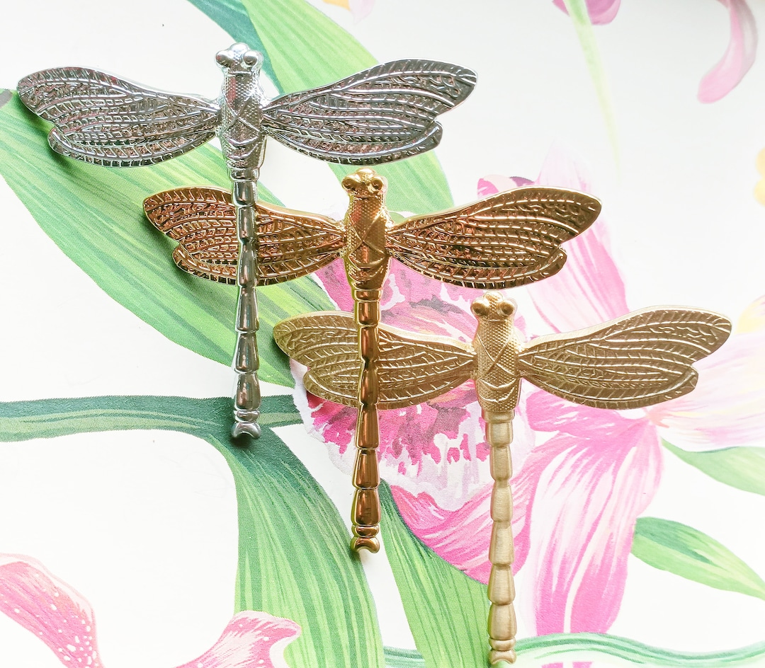 Brass Dragonfly Cabinet Pull/dragon Fly Drawer Knob/dragonfly - Etsy