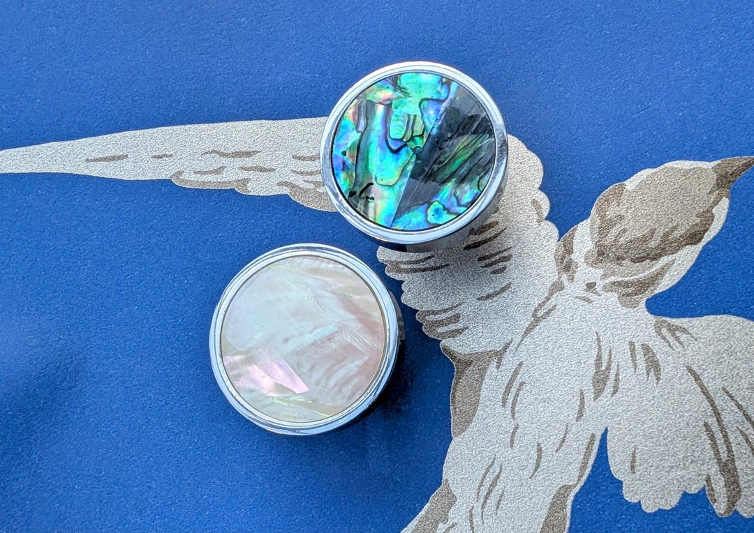 Silver Iridescent Pearl Shell Drawer Pull/abalone Pearl Cabinet Pull ...