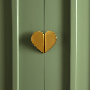 Pair of Heart Shaped Drawer Handles/flush Fitting Handles/heart Shaped ...