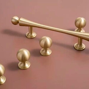 Scroll Shaped Cabinet Bar Handle With Ball End Design / Brass Cabinet ...