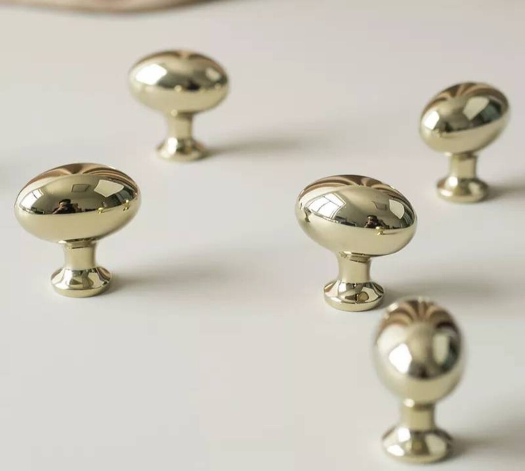 Silver or Gold Classic Oval Shaped Drawer Knobs/shiny Gold or Silver ...