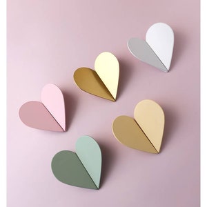 Pair of Heart Shaped Drawer Handles/flush Fitting Handles/heart Shaped ...