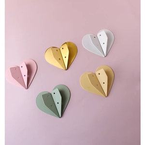 Pair of Heart Shaped Drawer Handles/flush Fitting Handles/heart Shaped ...