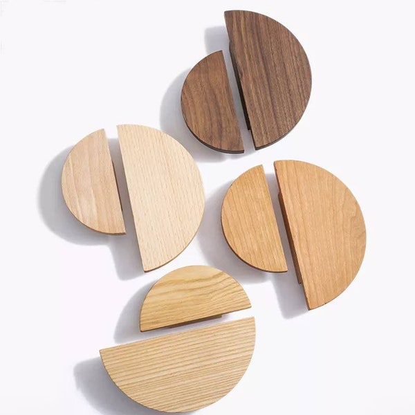 Wood Circle Door Handles - Etsy