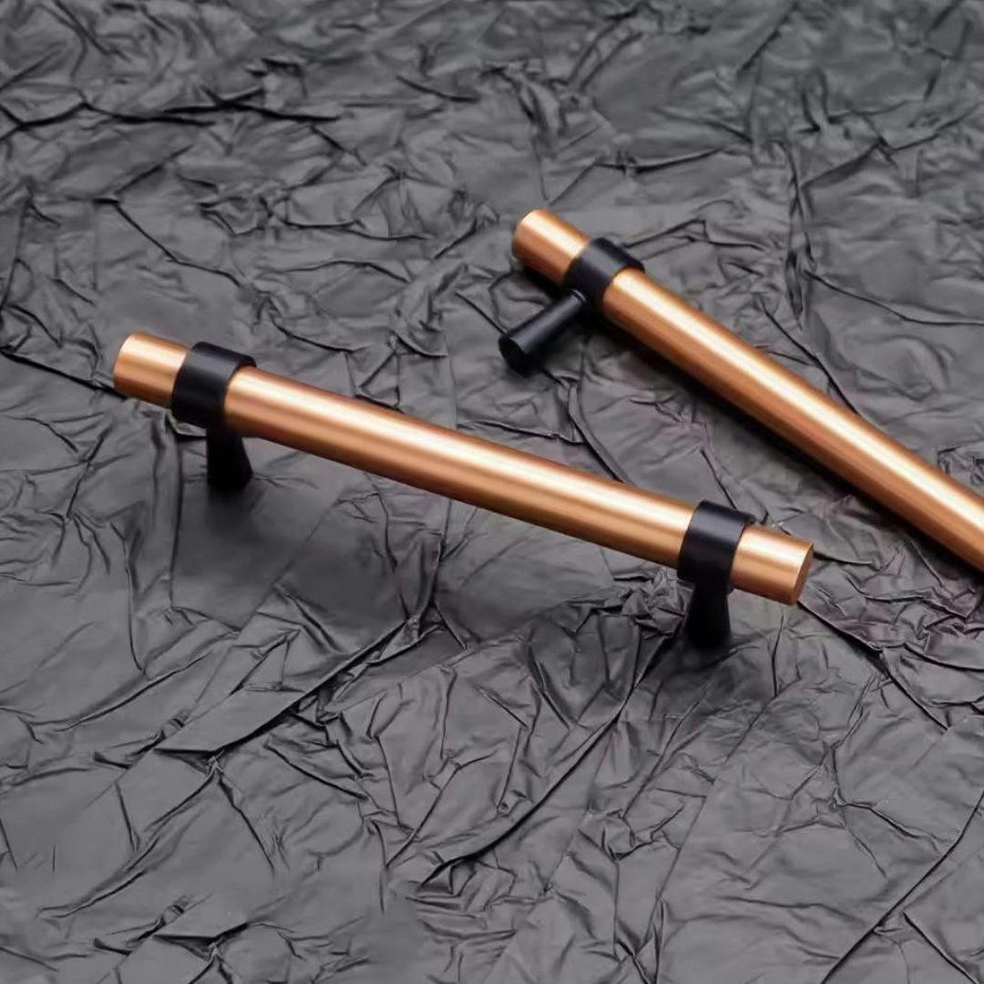 Rose Gold and Black Cabinet Bar Handles/copper and Black Drawer Pull ...