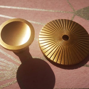 Round Circle Back Plate Drawer Handle With Line Detail/mid Century ...