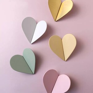 Pair of Heart Shaped Drawer Handles/flush Fitting Handles/heart Shaped ...