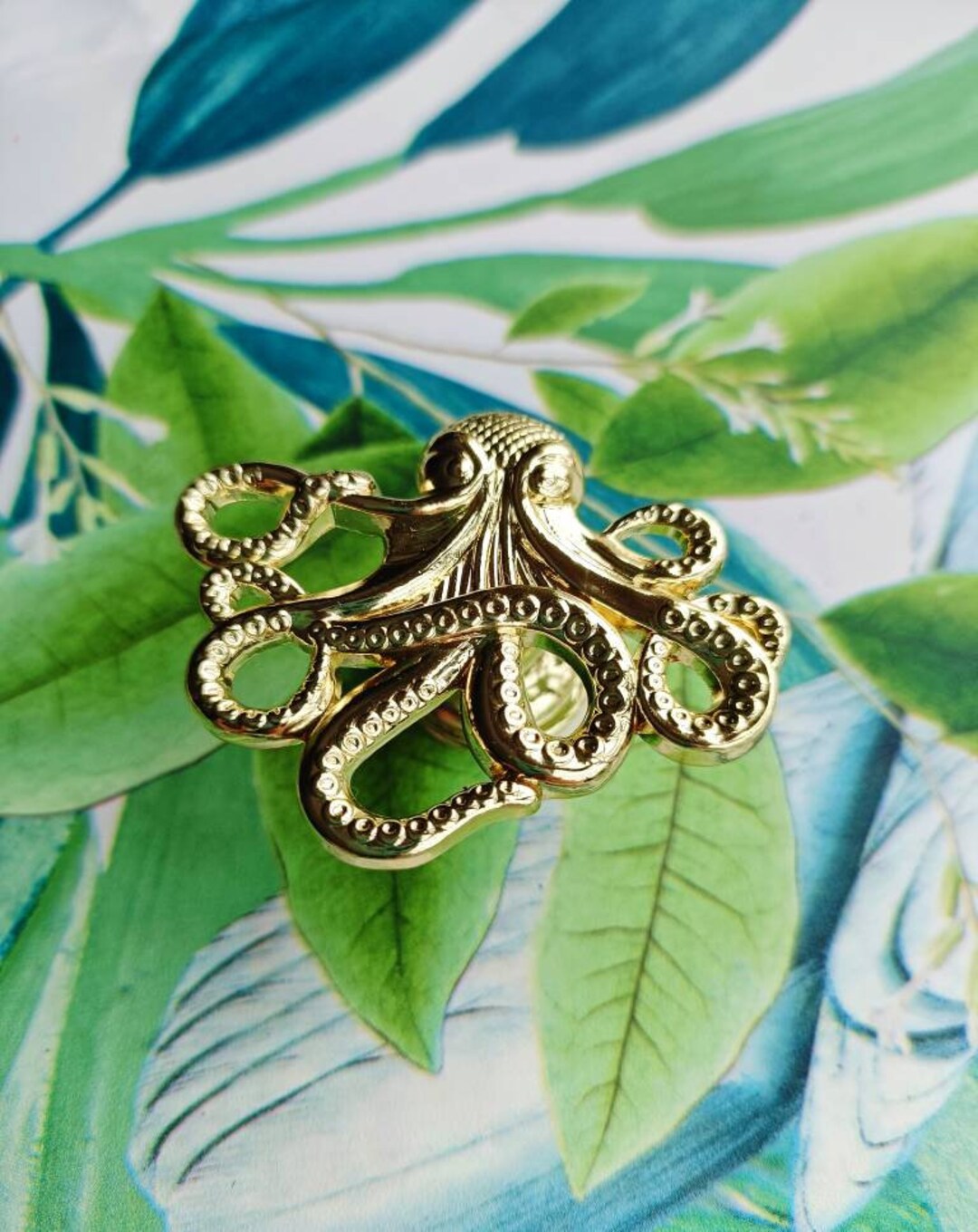 Gold Octopus Cabinet Pull/shiny Gold Kracken Drawer Knob/octopus Drawer ...