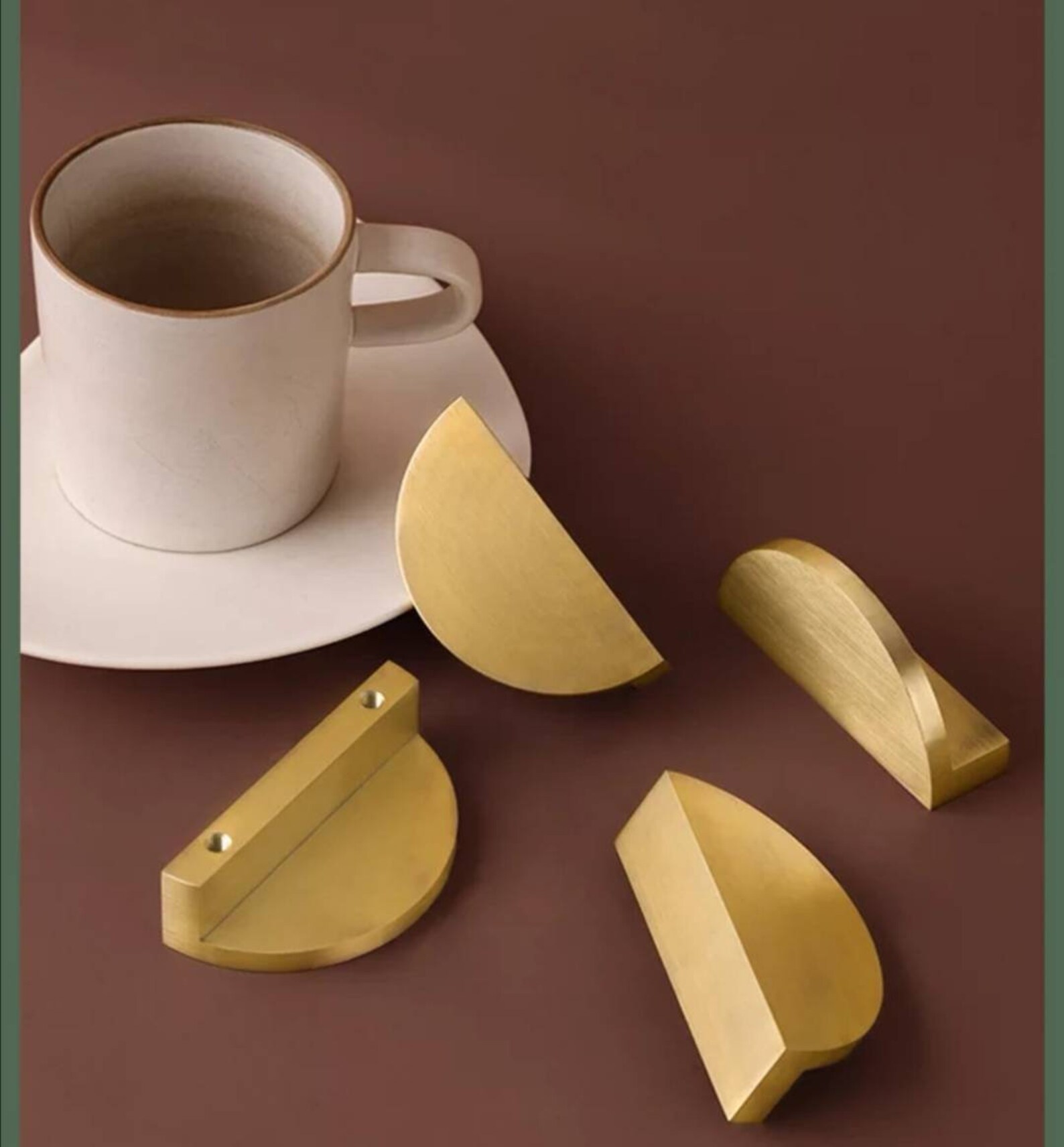 Big Gold Brass Semi Circle Handle/demi Lune Drawer - Etsy