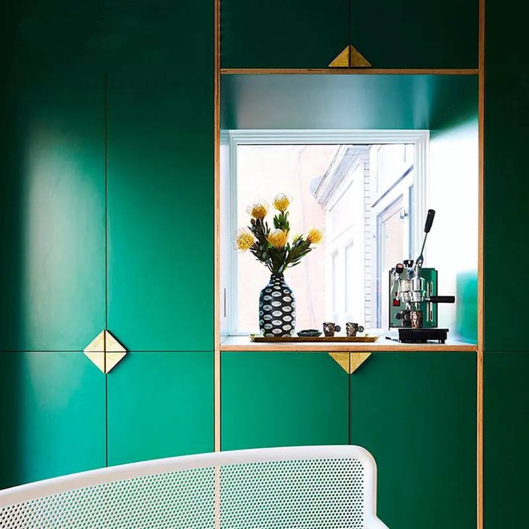 Gold Brass Triangle Drawer Pull/geometric Shaped Cabinet Pull/modern ...